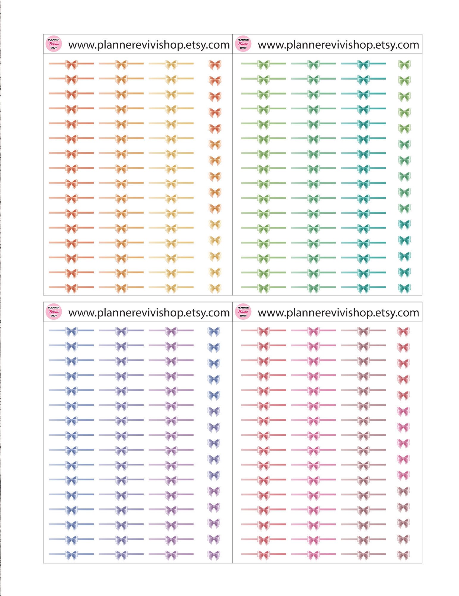 Hobonichi Weeks Divider Stickers, Printable Hobonichi Weeks Bow Border ...
