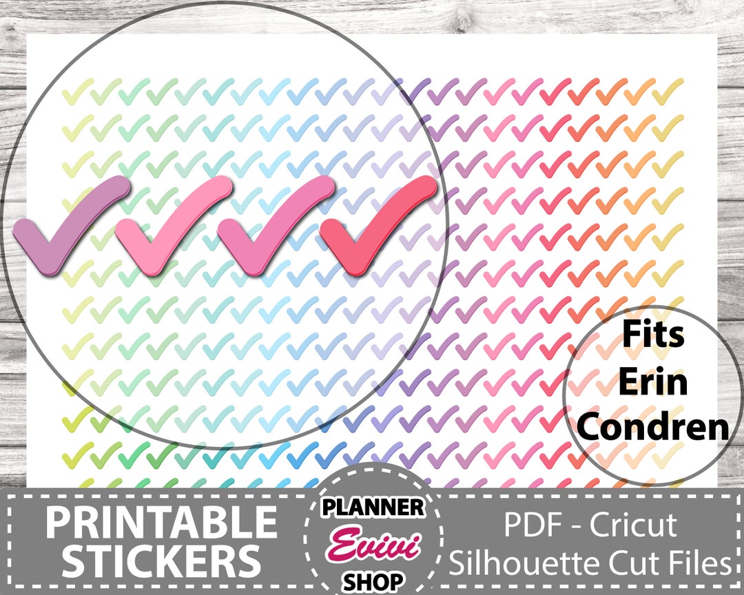 CHECK MARK Stickers/printable Planner Stickers/erin Condren/happy ...