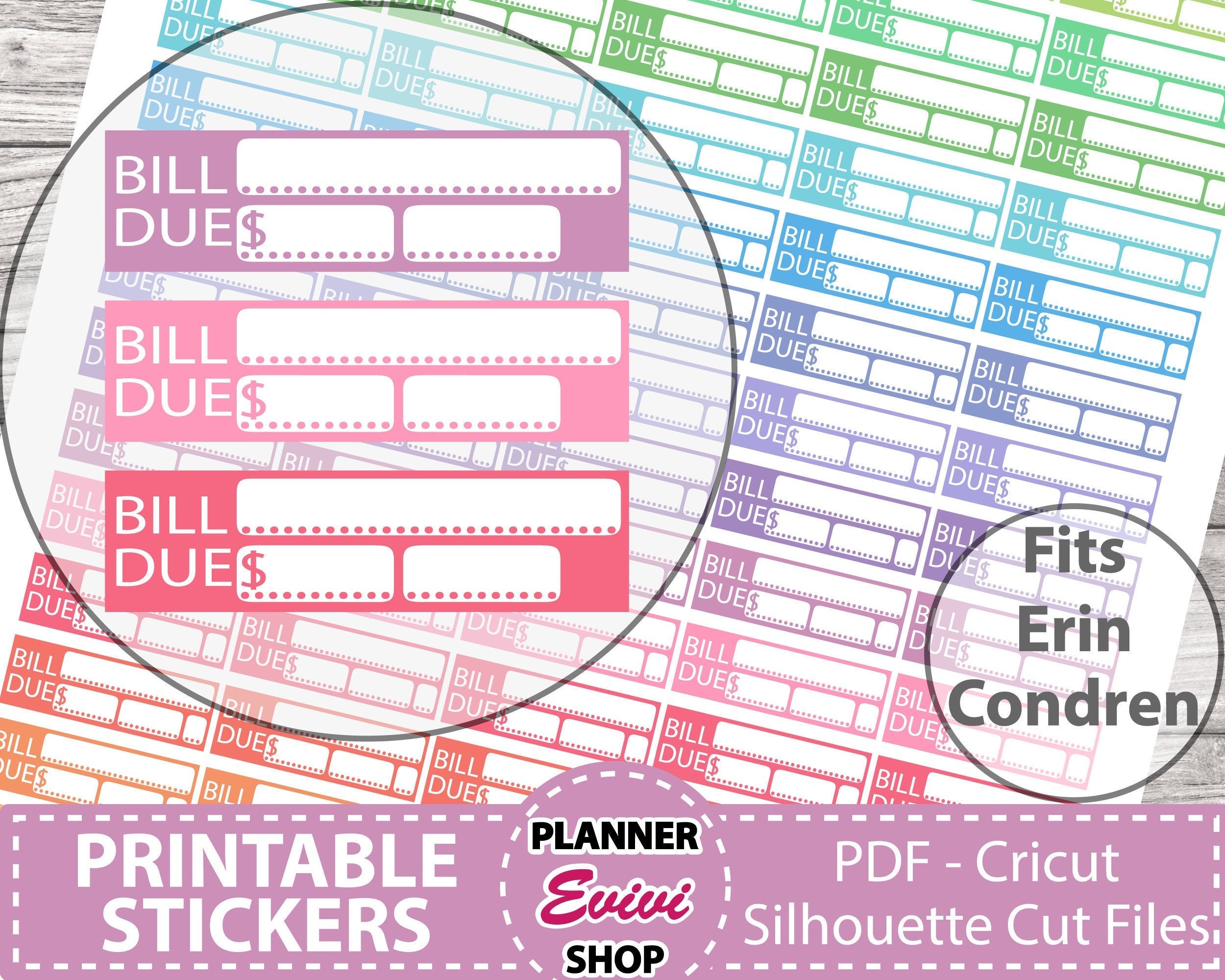 Invoice Printable Planner Budget Stickers, Bill Tracker, Bill Due ...