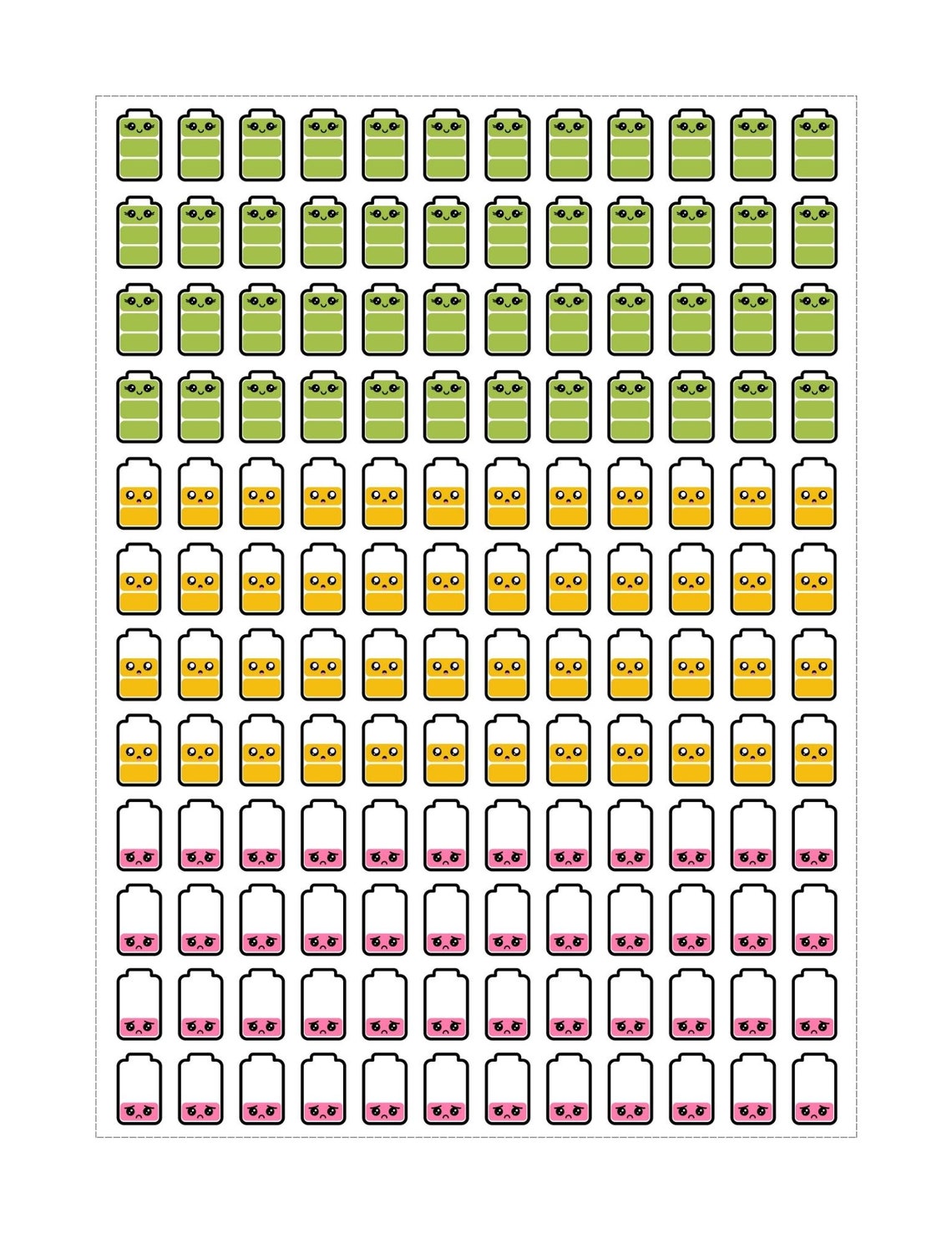 Cute Energy Tracker Printable Planner Stickers/self Care Tracker ...