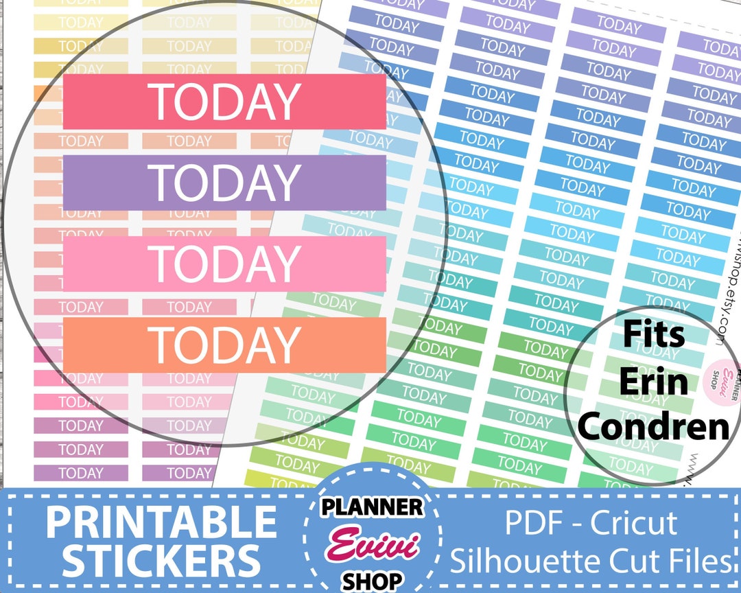 Printable Planner Headers, TODAY Stickers, Printable TODAY Labels, Word ...