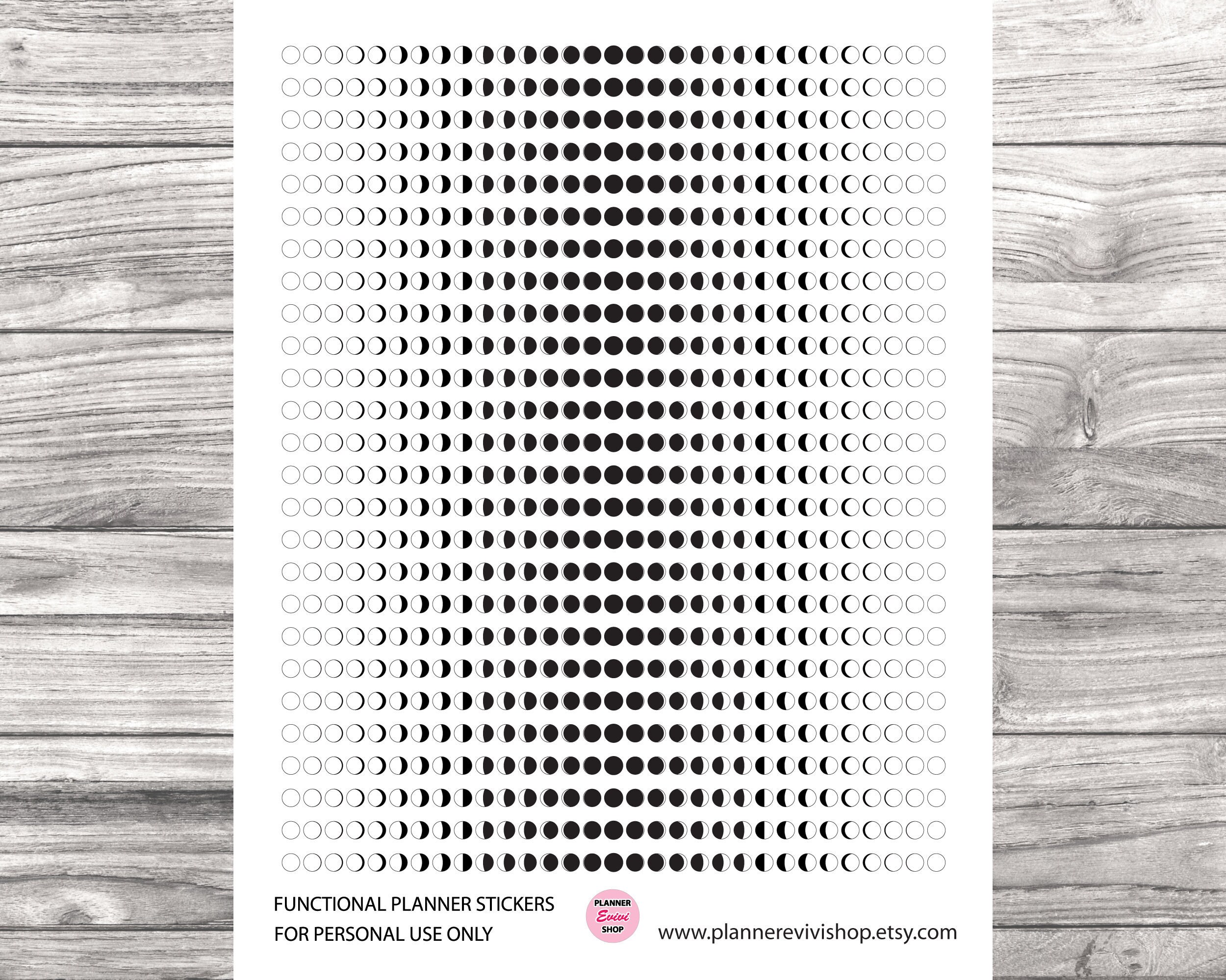 Moon Phases Icons | Foil Ready Digital Printable Planner Stickers | Jpg ...