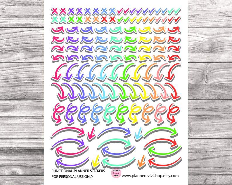 Hand Drawn Arrow Printable Planner Stickers/arrow Doodles Stickers/erin ...