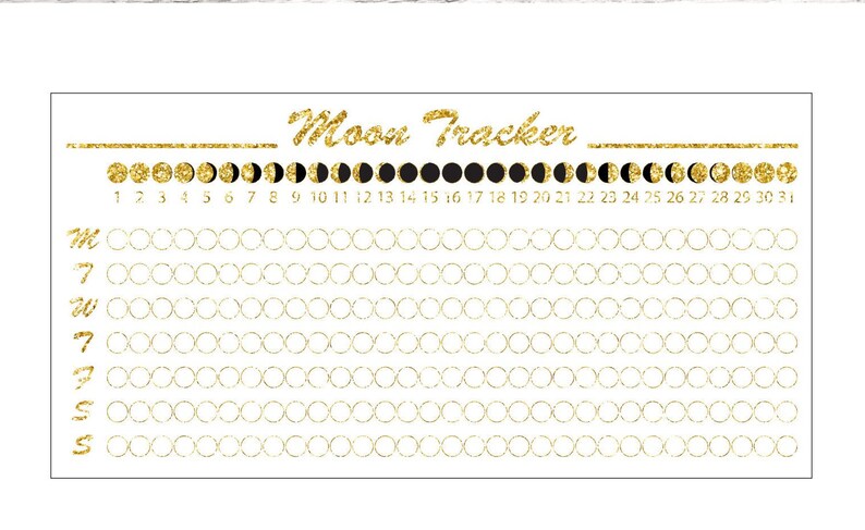 Hobonichi Weeks Moon Phase Tracker,printable Planner Stickers,printable ...