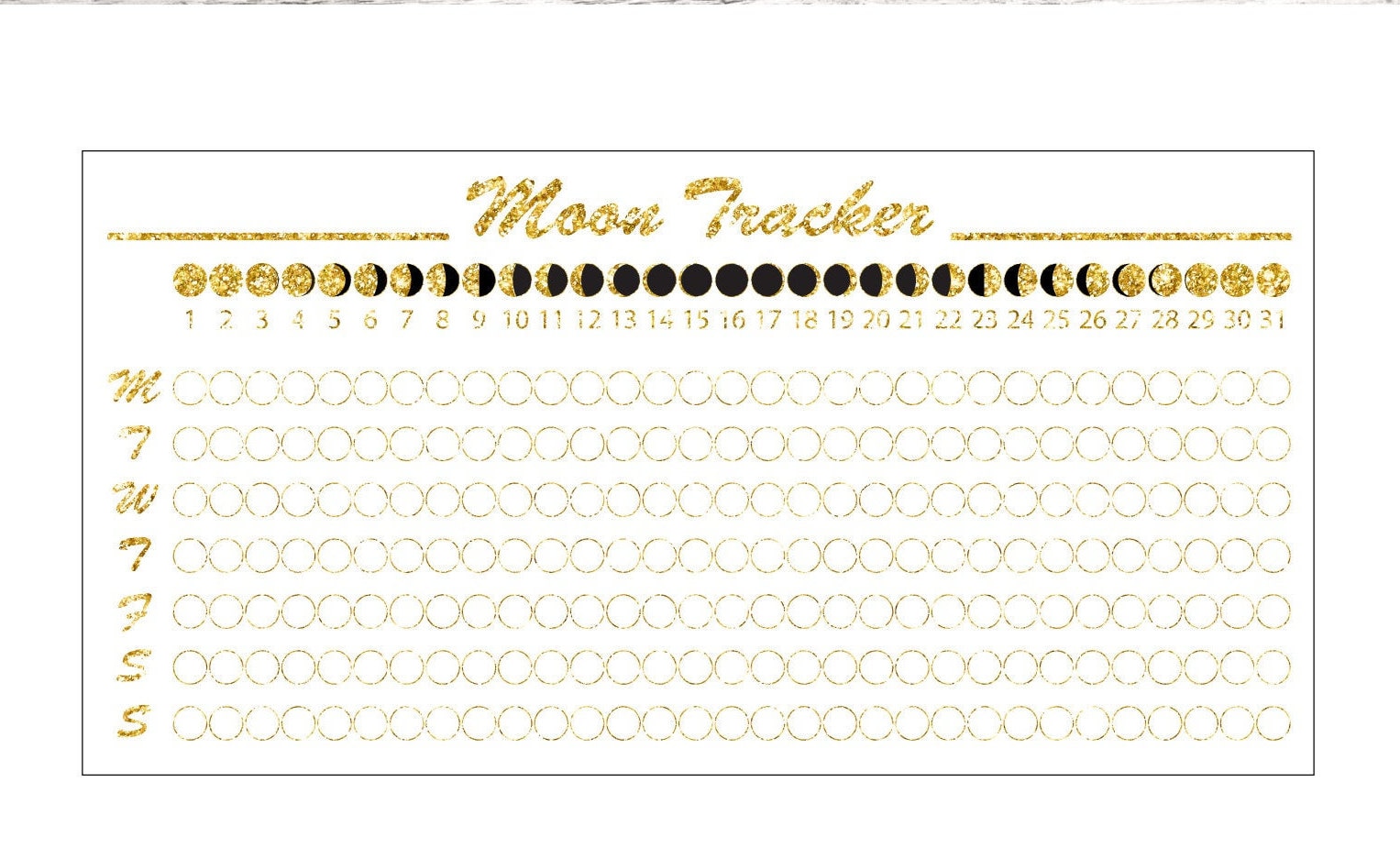 Hobonichi Weeks Moon Phase Tracker,printable Planner Stickers,printable ...