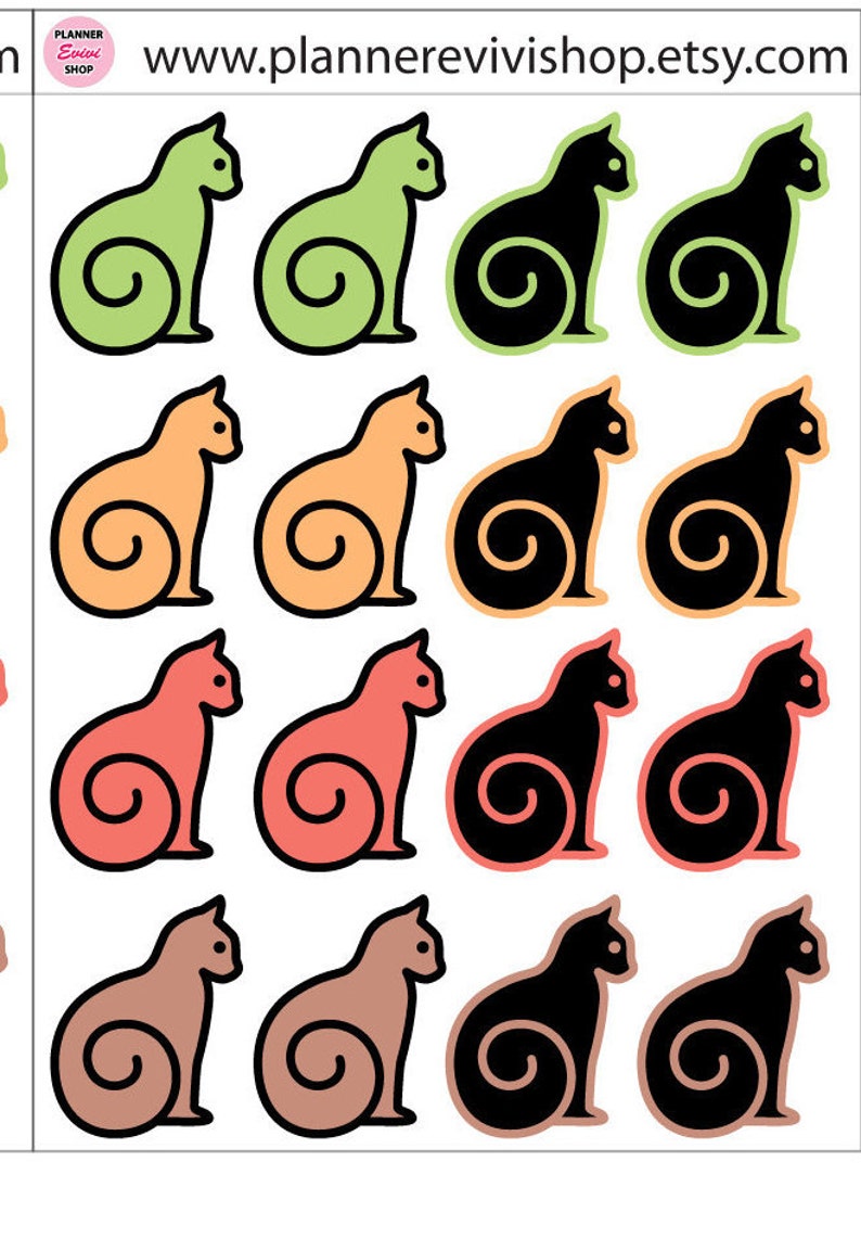 Printable Cat Stickers 64 Pieces Perfect for Planners and - Etsy