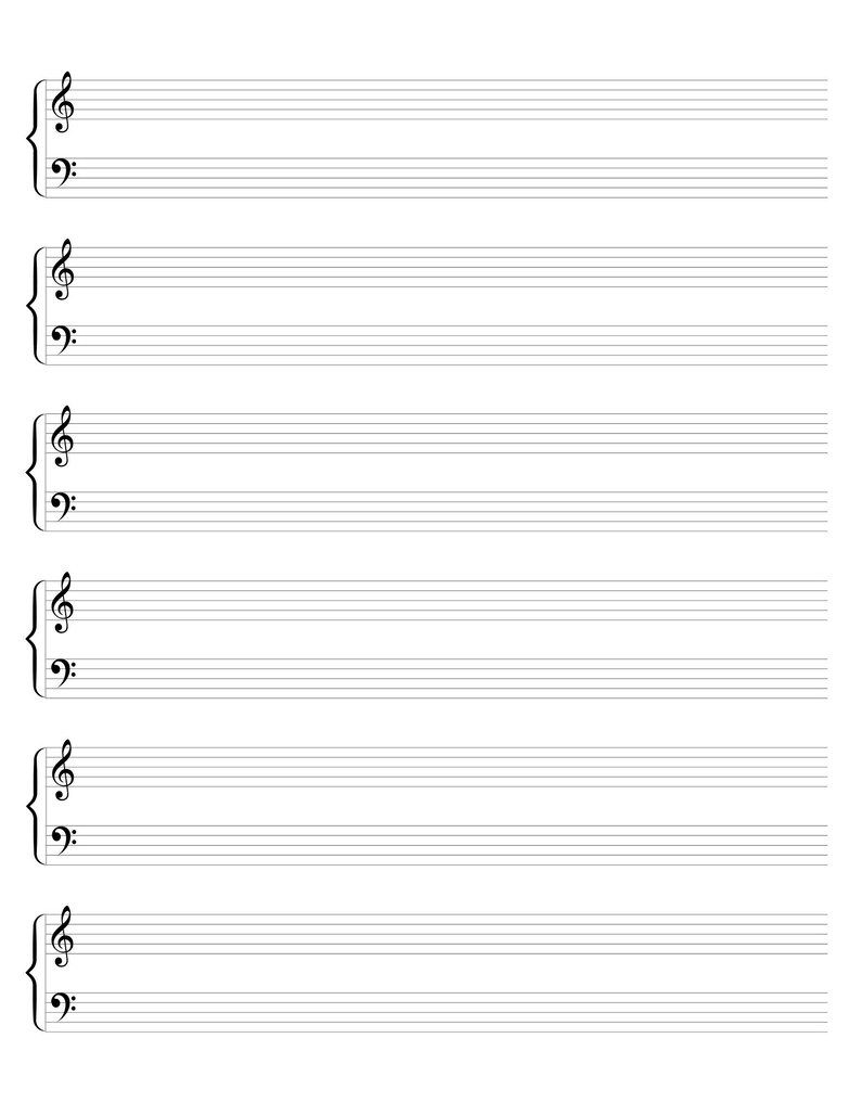 Printable Sheet Music for Letter/a4 & FREE COVER, Blank Sheet Music ...