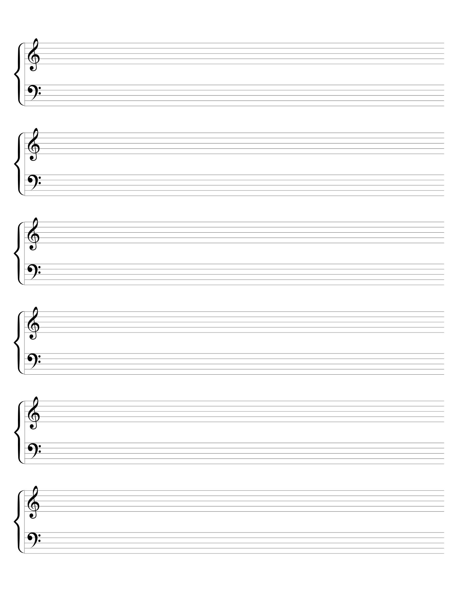Printable Sheet Music for Letter/a4 & FREE COVER, Blank Sheet Music ...