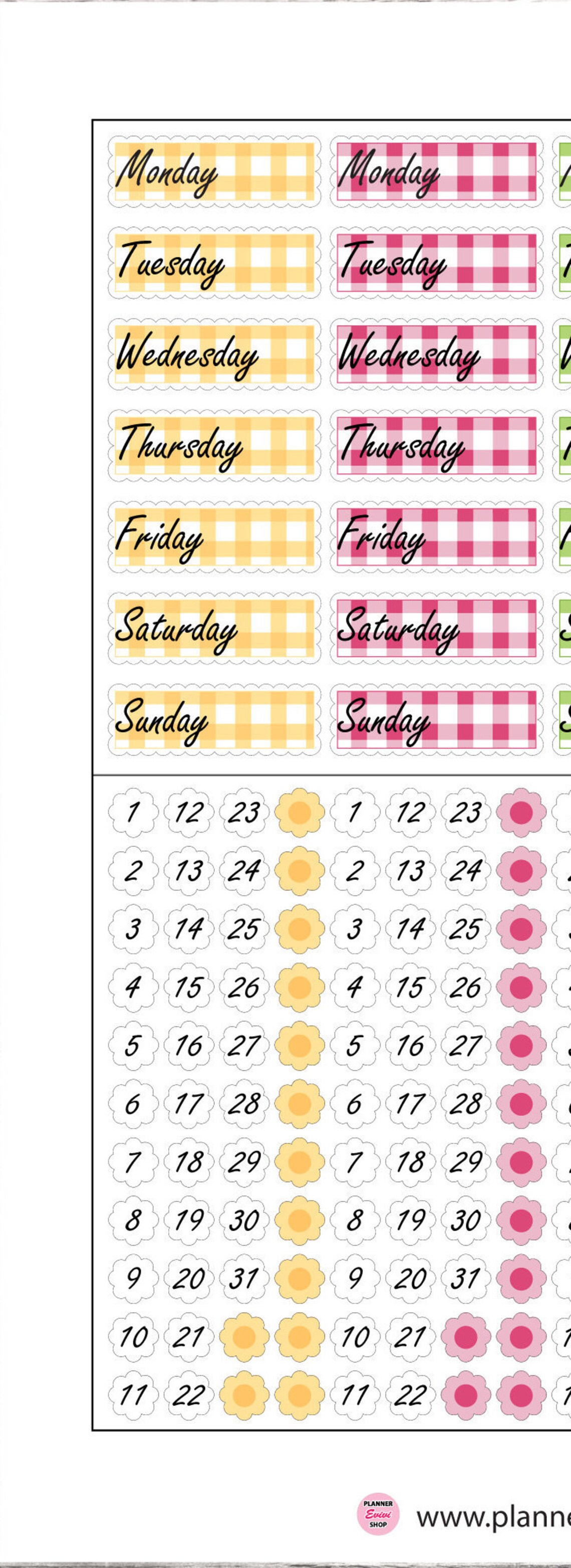 Date Cover Stickersprintable Planner Stickers for Erin - Etsy