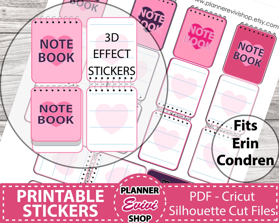 3D Sticker/printable Planner Stickers/note Book Stickers,erin Condren ...