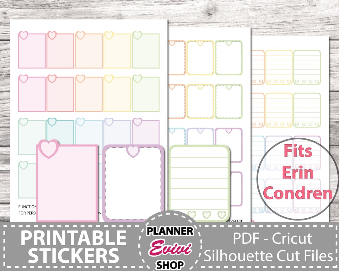 Full Boxes Fit the Erin Condren and Happy Planner Printable Stickers ...