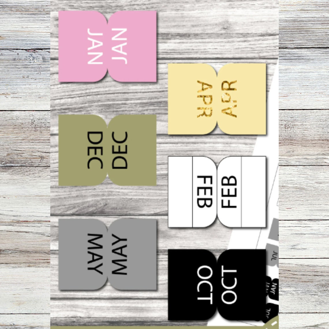 PLANNER TABS Printable Stickers Hobonichi Tabs Tab - Etsy