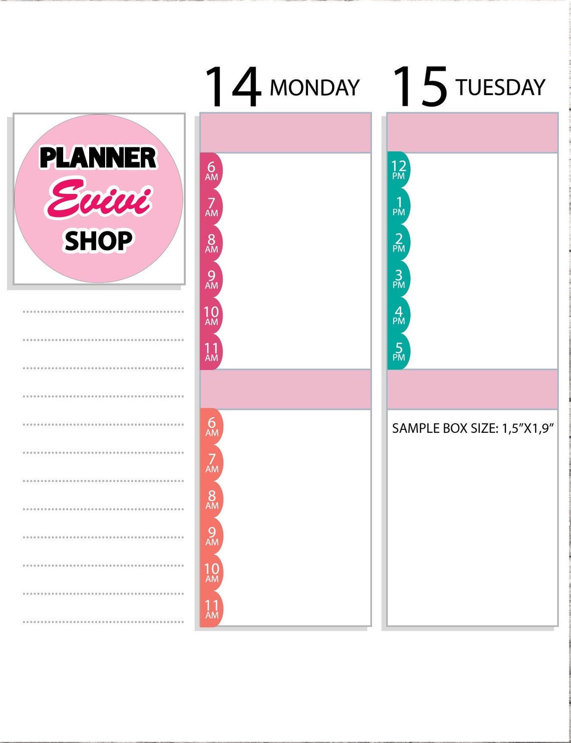 Hour Strips-printable Planner Stickers, Erin Condren,happy Planner ...