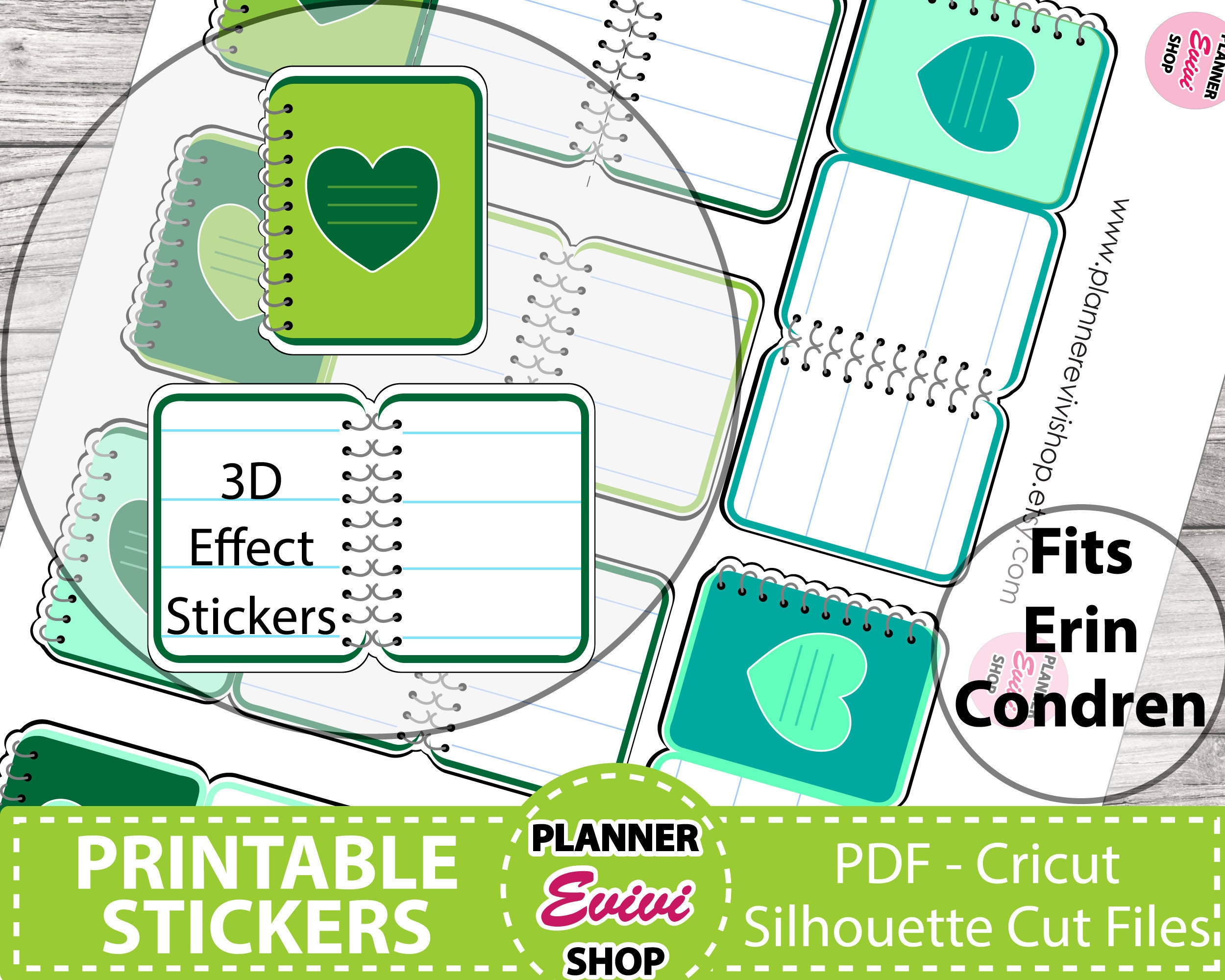 3D Effect Sticker/printable Planner Stickers/erin Condren Planner ...