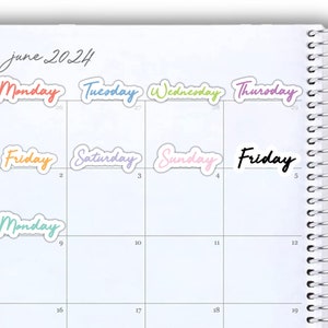 Days of the Week Script Stickers/printable Planner Stickers/erin ...