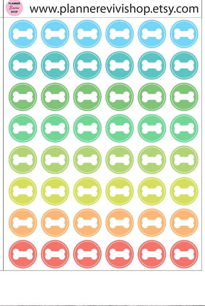 Dog Icon Stickers Printable Planner Stickers Paw Print - Etsy