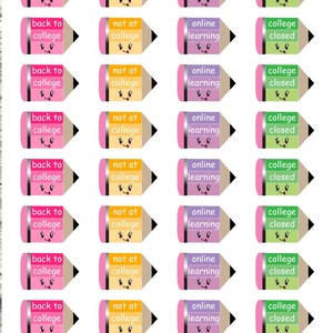Cute Kawaii Pencil College Stickers Printable Planner Stickers Instant ...