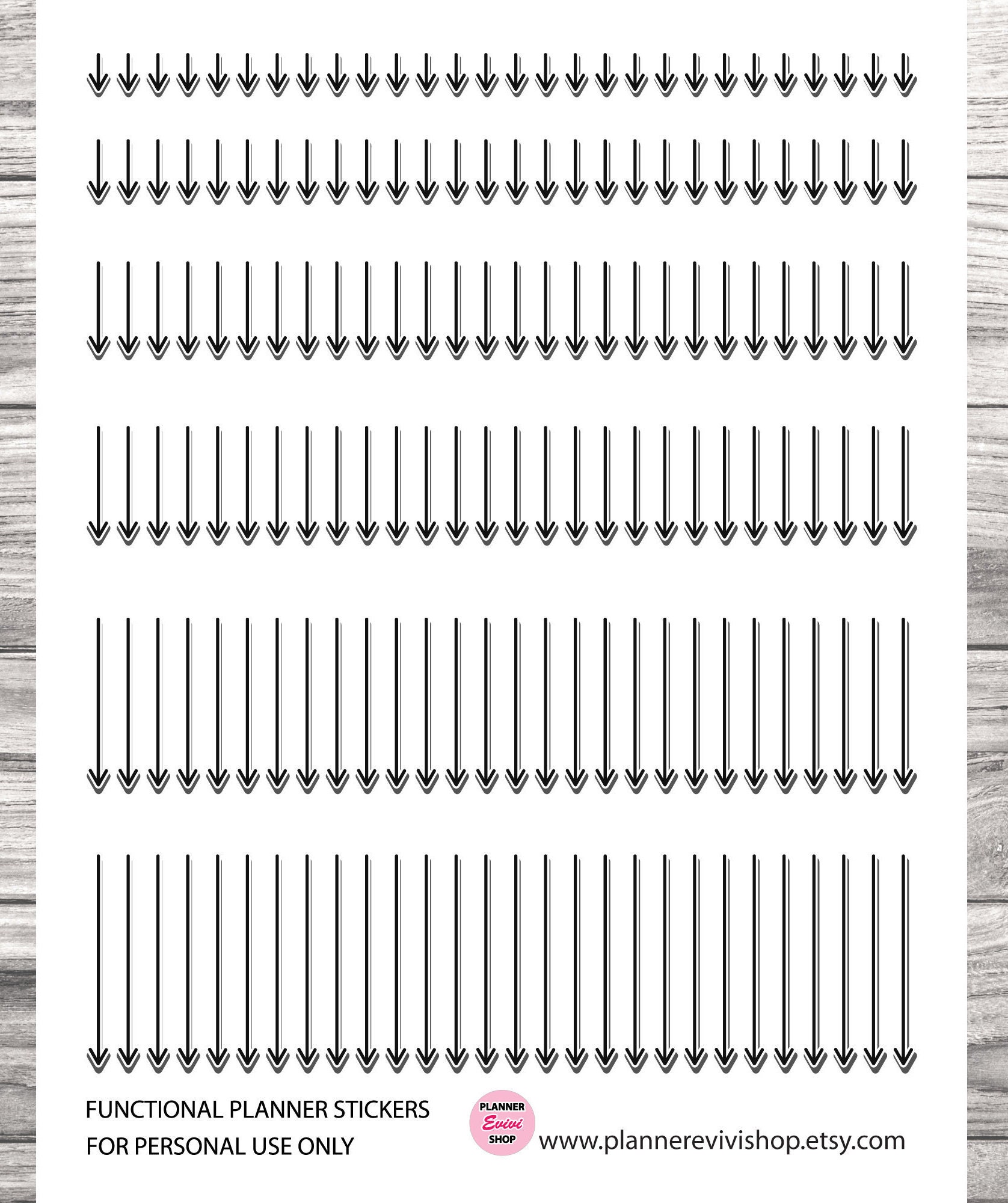 Skinny Arrow Planner Stickers Printable FOILED Arrow Doodles | Etsy