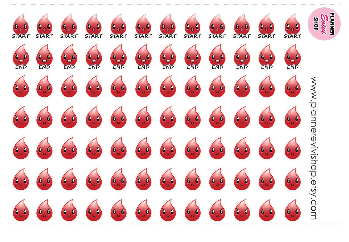 Period Tracker Printable Planner Stickers,erin Condren,happy Planner ...