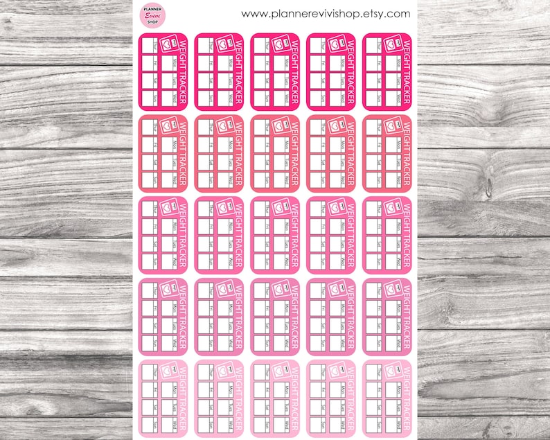Weight Loss Tracker, Habit Tracker Stickers, Printable Planner Stickers ...