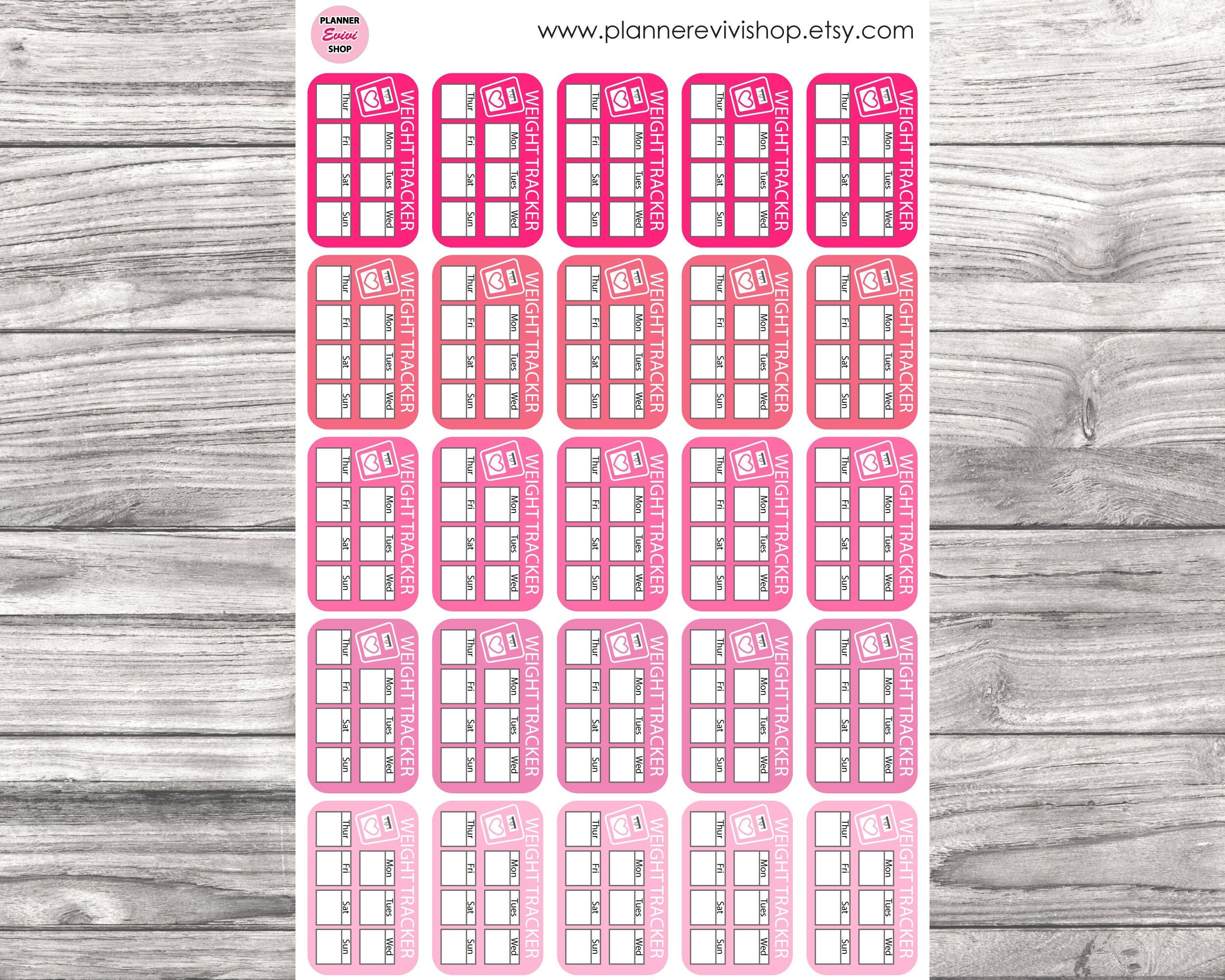 Weight Loss Tracker, Habit Tracker Stickers, Printable Planner Stickers ...