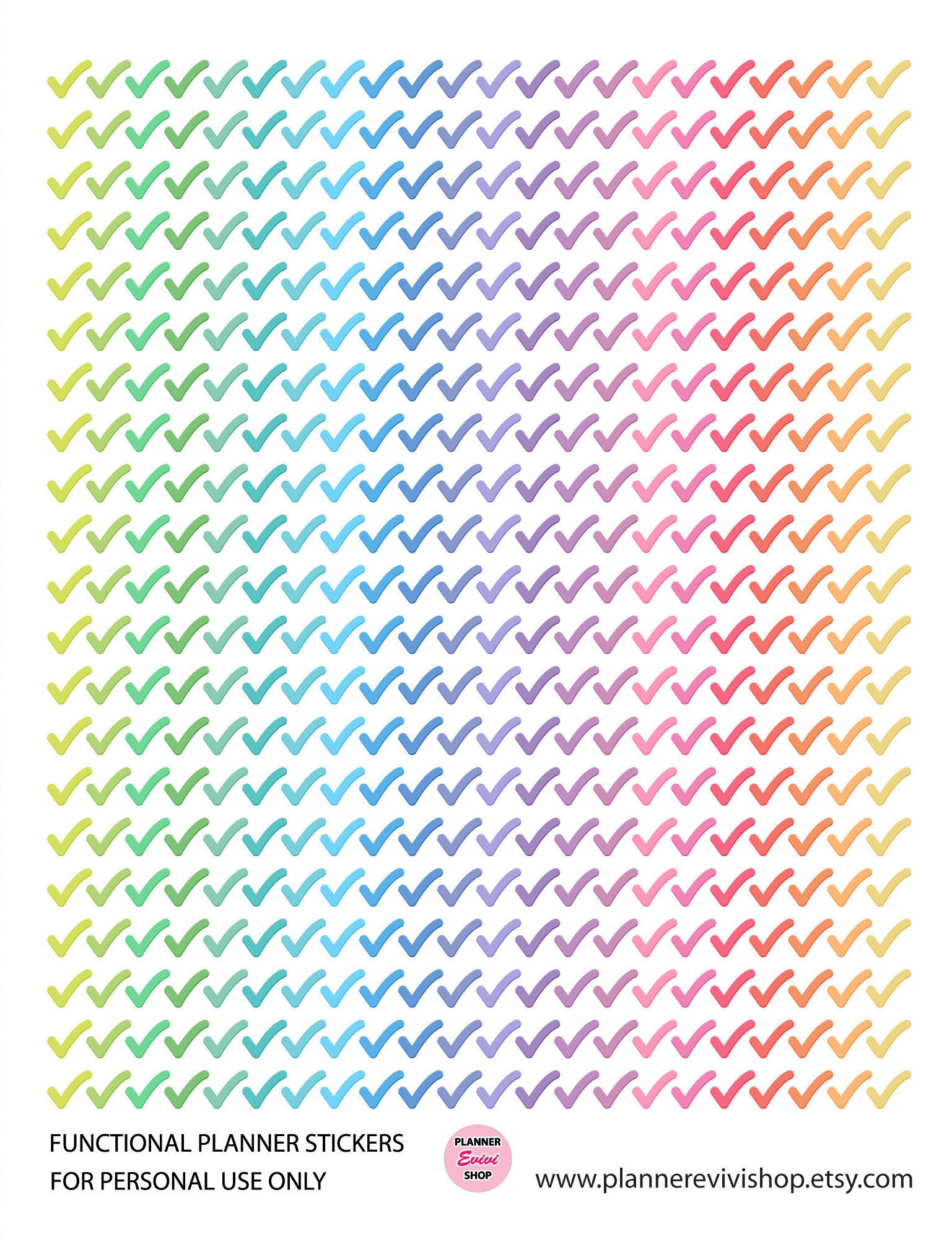 CHECK MARK Stickers/printable Planner Stickers/erin Condren/happy ...