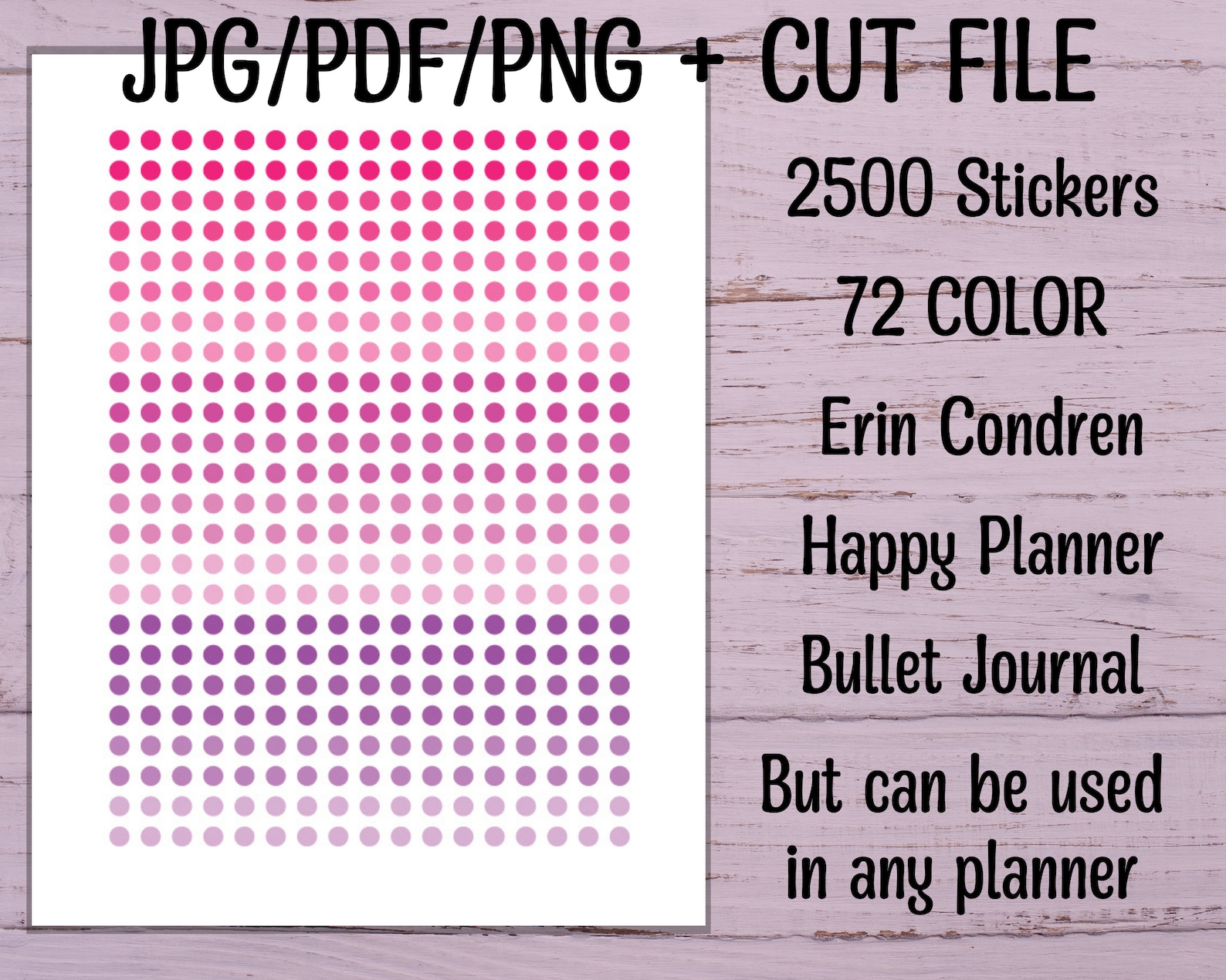 2500 Micro Dot Planner Stickers/tiny Dot Circles Printable Sticker/6 ...