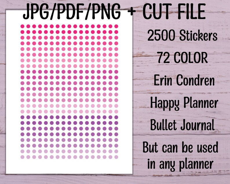 2500 Micro Dot Planner Stickers/tiny Dot Circles Printable Sticker/6 ...