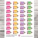 Cute Kawaii Pencil College Stickers Printable Planner Stickers Instant ...