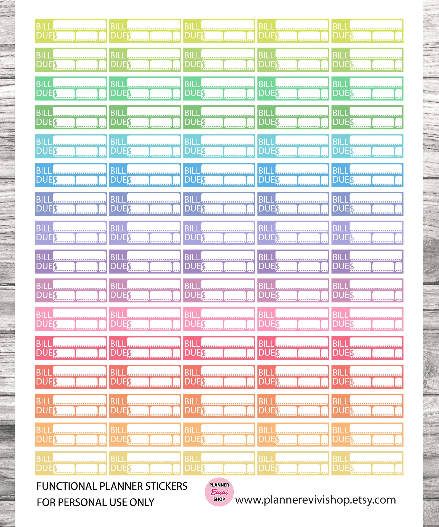 Invoice Printable Planner Budget Stickers, Bill Tracker, Bill Due ...