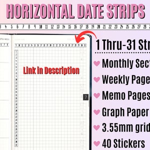 Hobonichi Weeks Date Strips, 1 Thru-31 Strips, Printable Planner ...