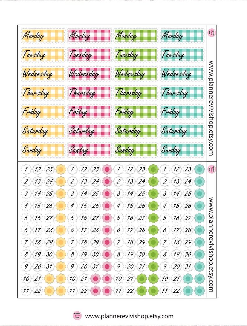 Date Cover Stickers Printable, Planner Date Dots, Monthly Date Stickers ...