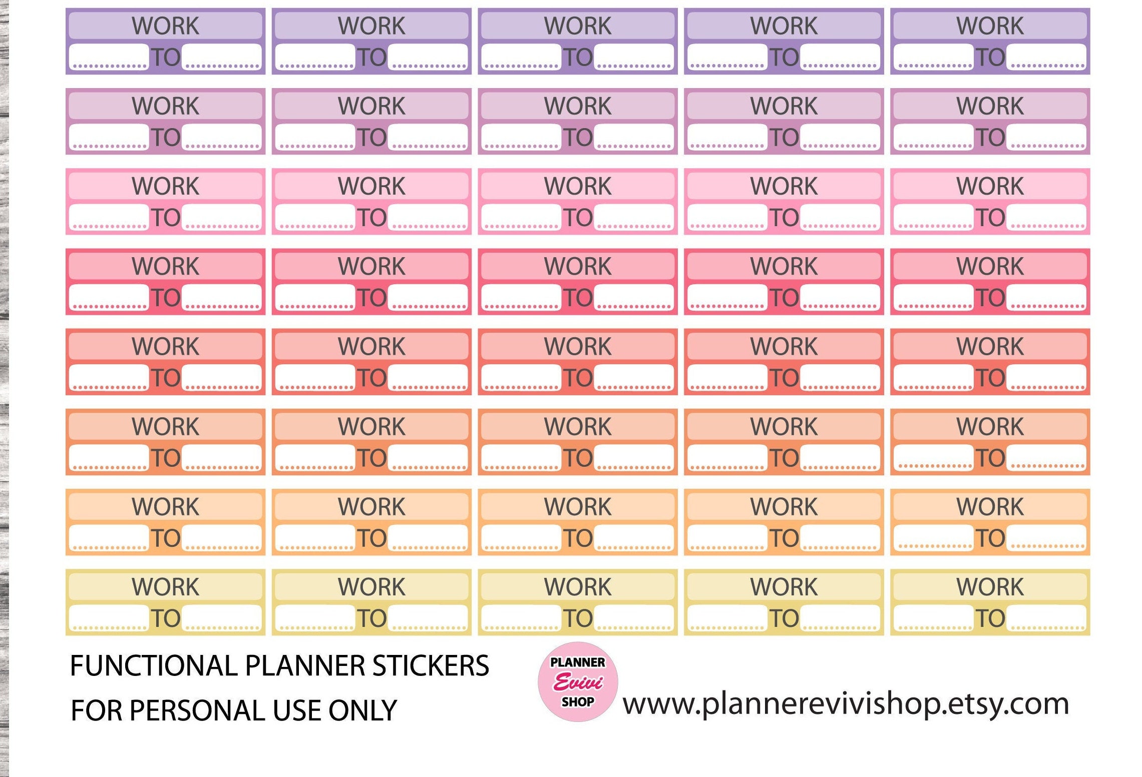 Work Printable Planner Stickers for Happy Planner, Bullet Journal ...