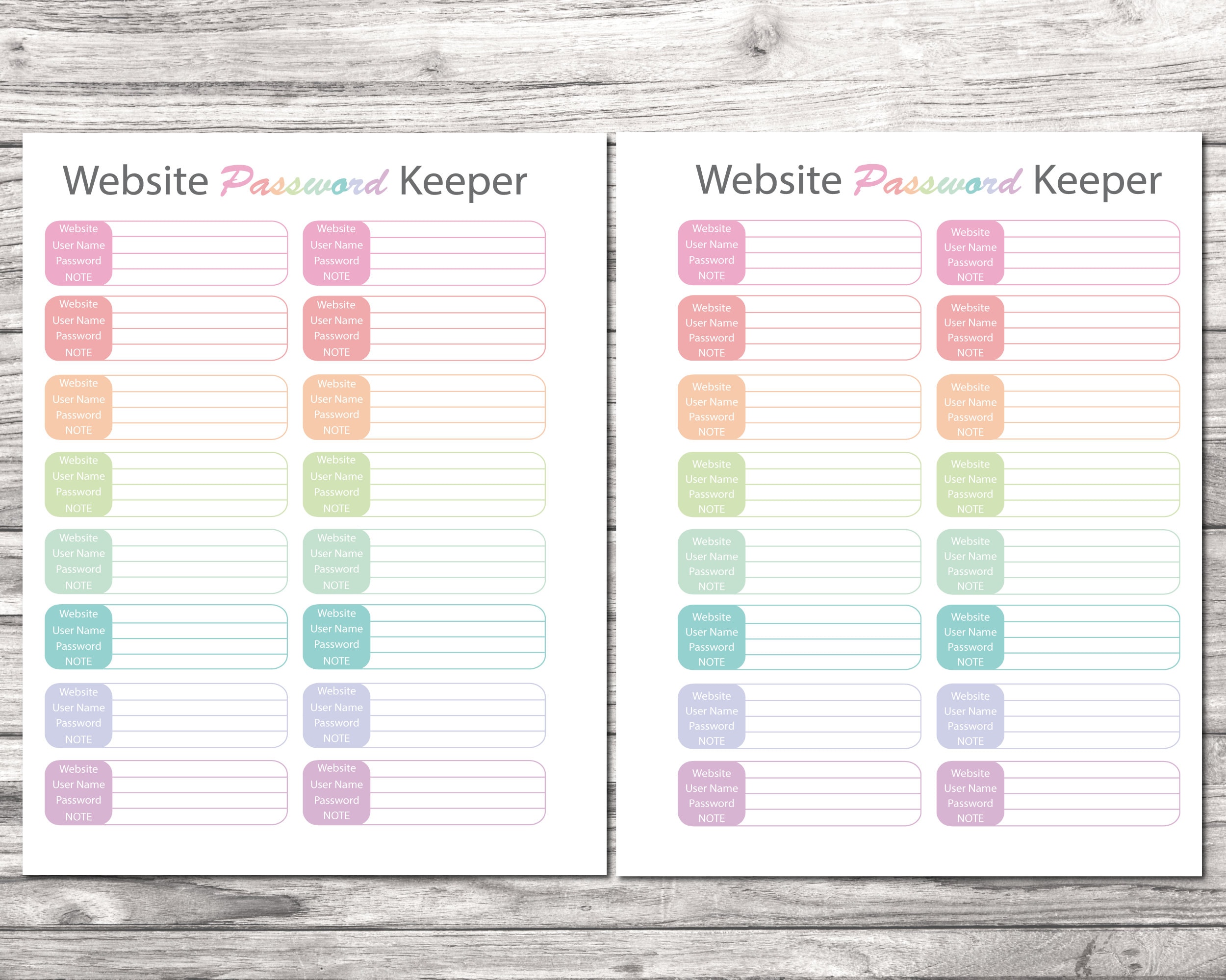 Password Tracker Printable Happy Planner Passwords Insert - Etsy