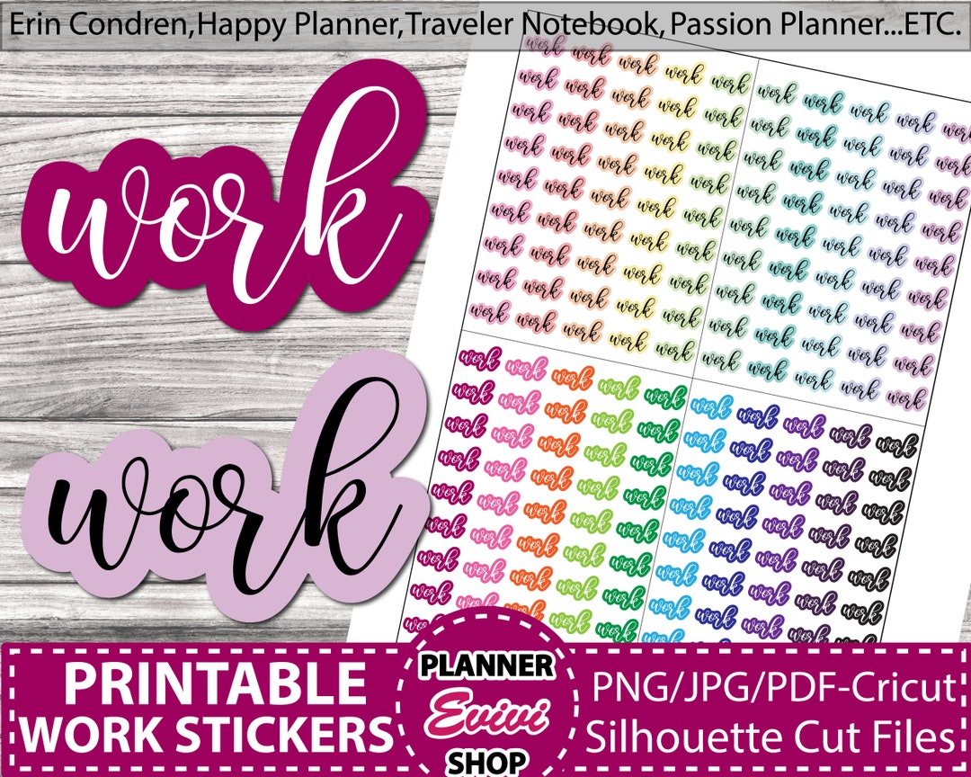 Work Stickers, Work Colleague Gift, Work Script, Printable Planner ...