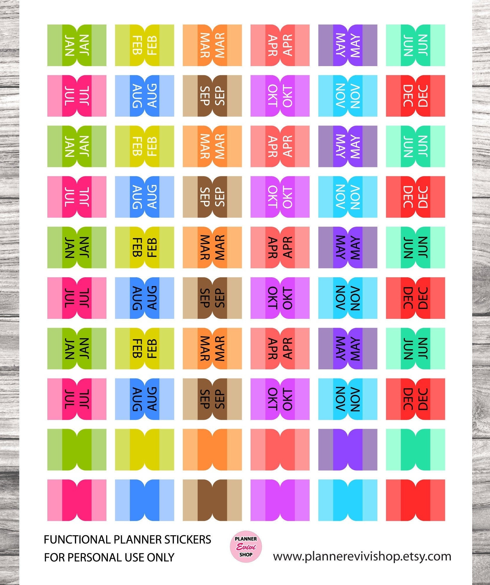 Erin Condren Monthly Tabs, Printable Planner Stickers, Divider Tabs ...