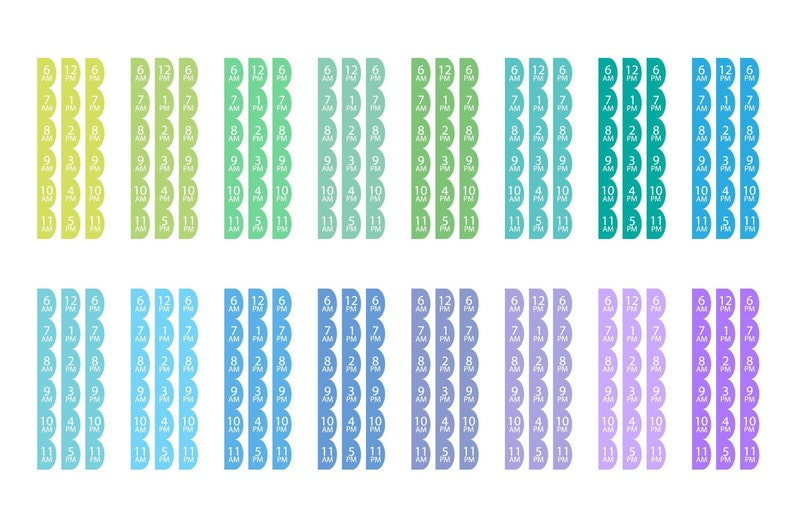 Hour Strips-printable Planner Stickers, Erin Condren,happy Planner ...