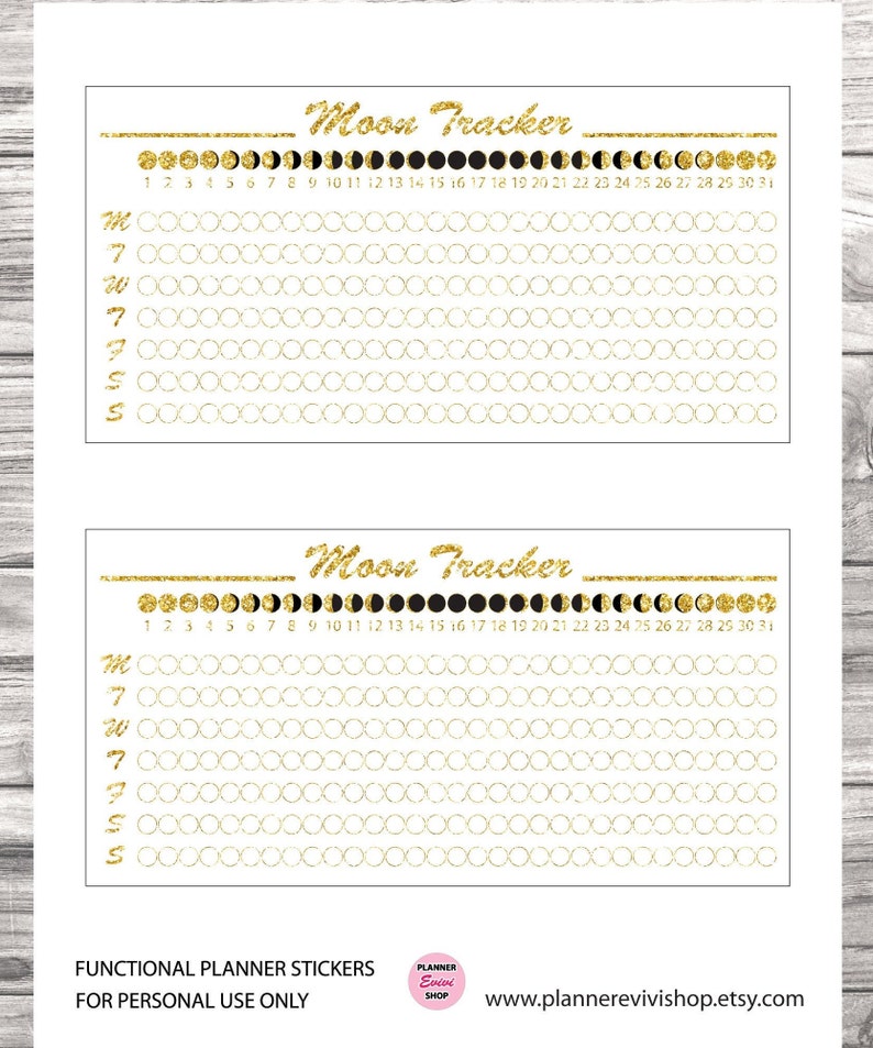 Hobonichi Weeks Moon Phase Tracker,printable Planner Stickers,printable ...
