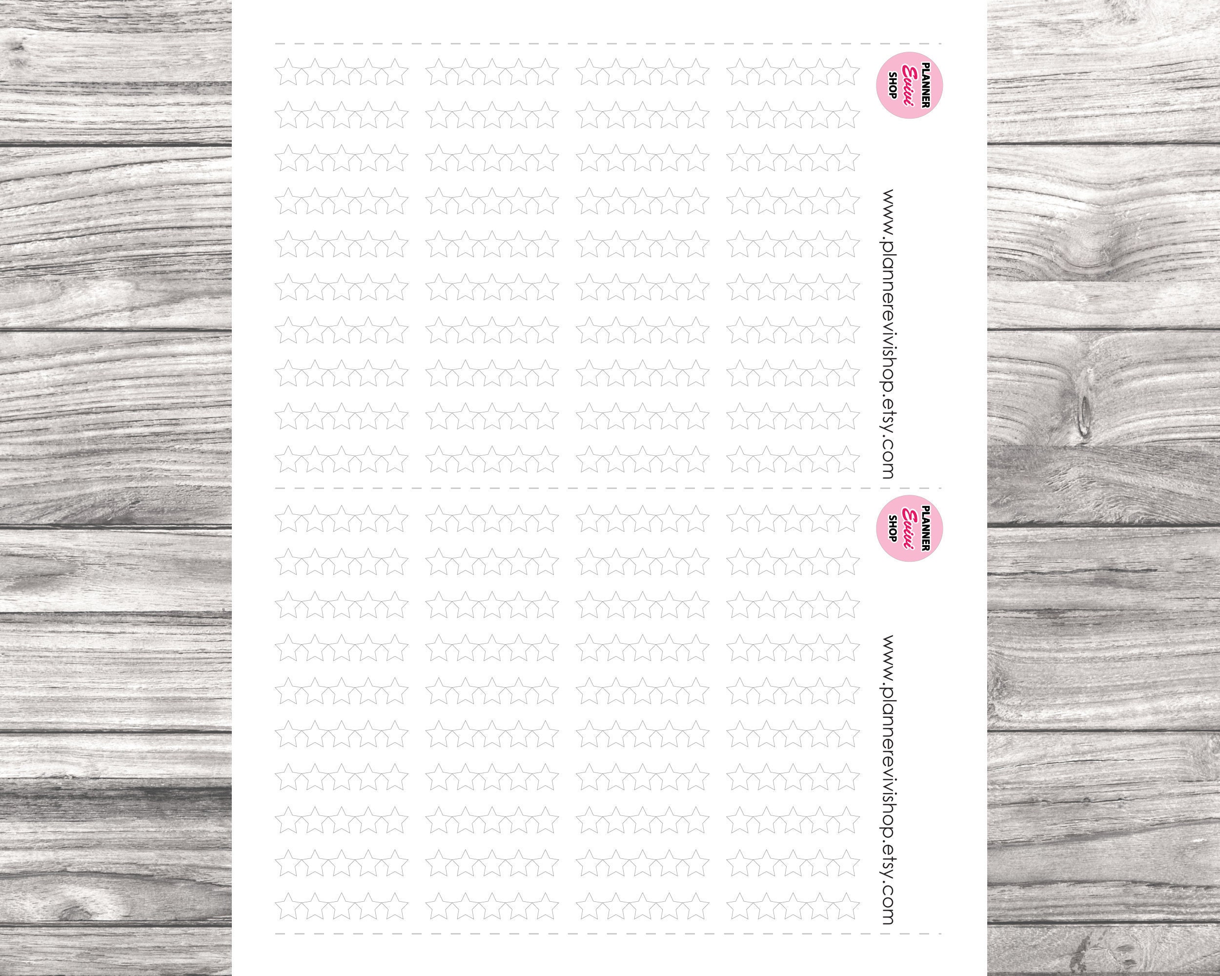 Star Rating Printable Planner Stickers, Book Ratings Planner Stickers ...