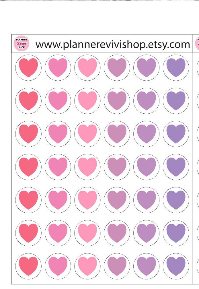 Cute Colorful Tiny Hearts-printable Planner Stickers/hearts - Etsy