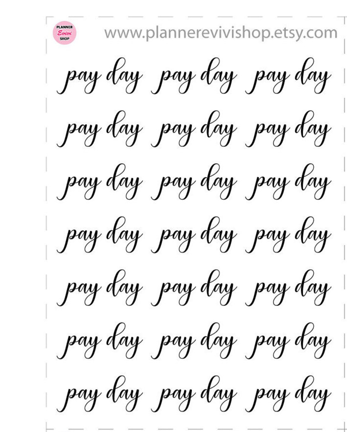 Pay Day Printable Planner Stickers, Budget Stickers for Journals ...
