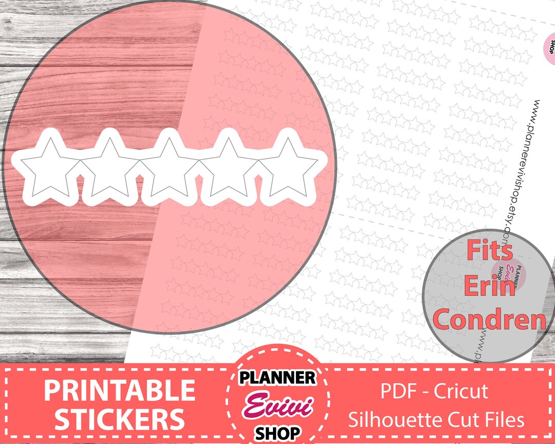 Star Rating Printable Planner Stickers, Book Ratings Planner Stickers ...