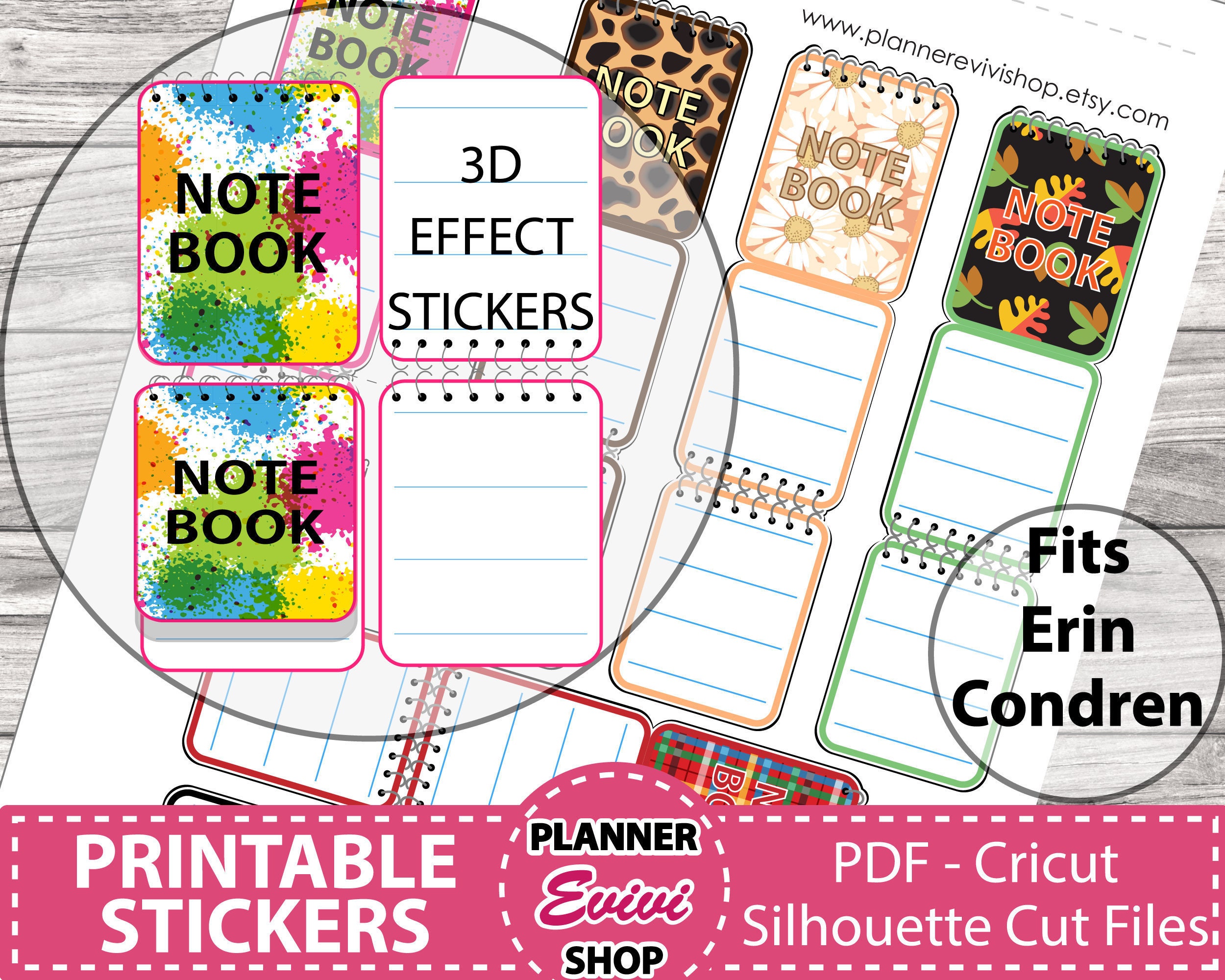 3D Effect Sticker/printable Planner Stickers/erin Condren Planner ...