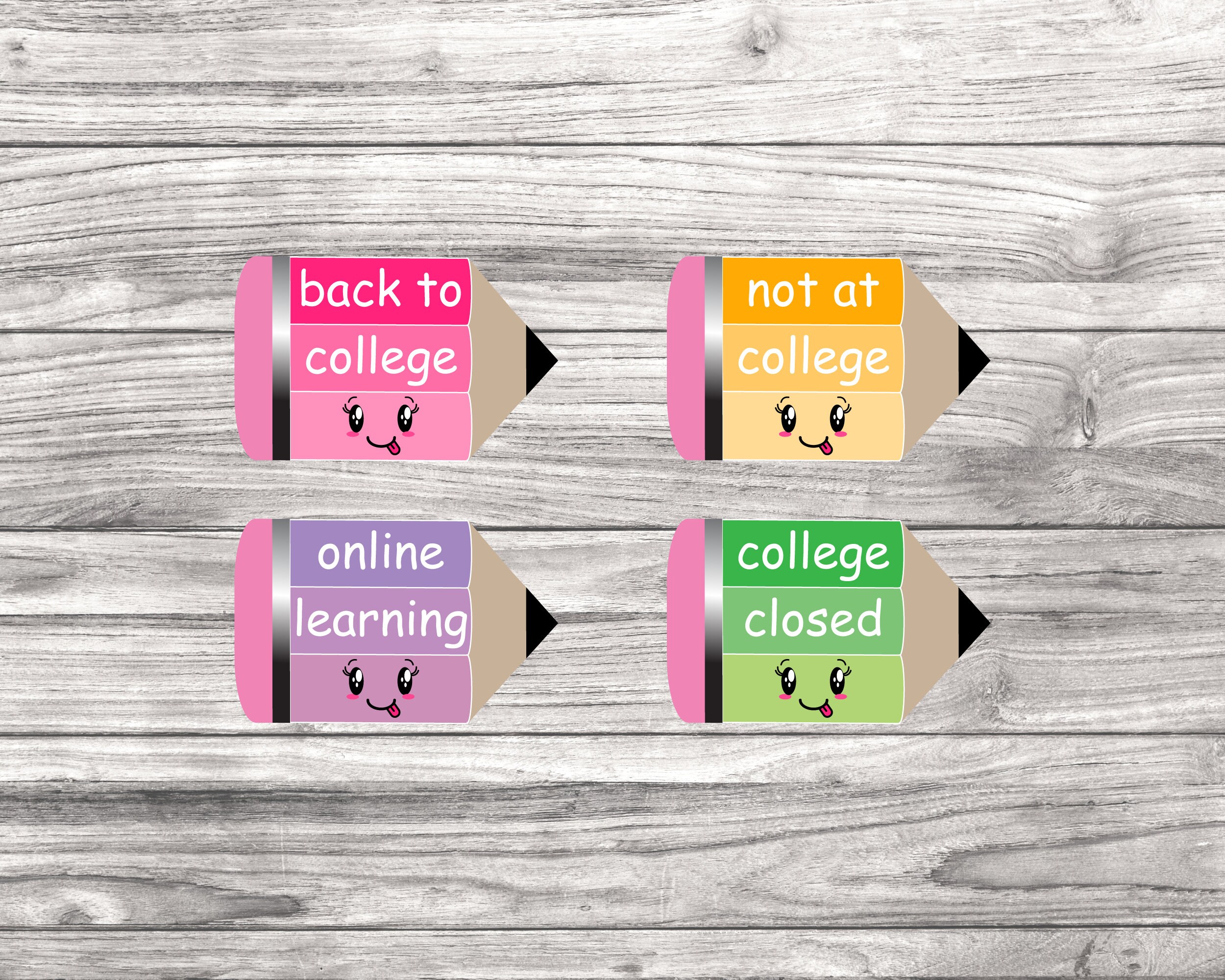 Cute Kawaii Pencil College Stickers Printable Planner Stickers - Etsy