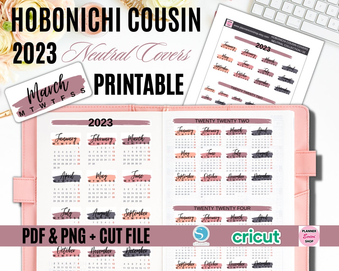 HOBONICHI COUSIN A5 2023 Neutral Covers Printable/months of the Year ...