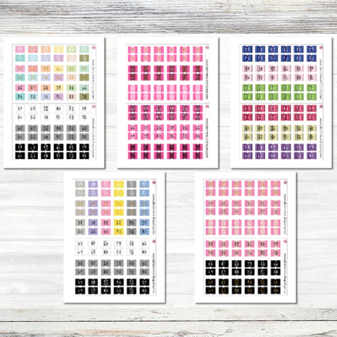 PLANNER TABS Printable Stickers Hobonichi Tabs Tab - Etsy