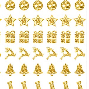 Gold Christmas Stickers,printable Planner Stickers,holiday Stickers ...