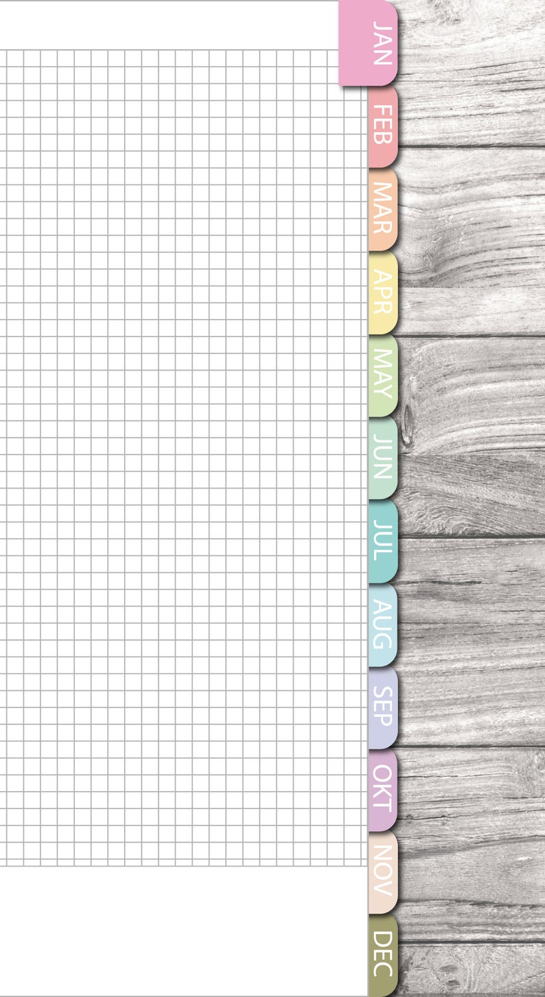 PLANNER TABS Printable Stickers Hobonichi Tabs Tab - Etsy