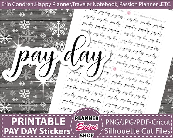 Pay Day Printable Planner Stickers Budget Stickers for | Etsy