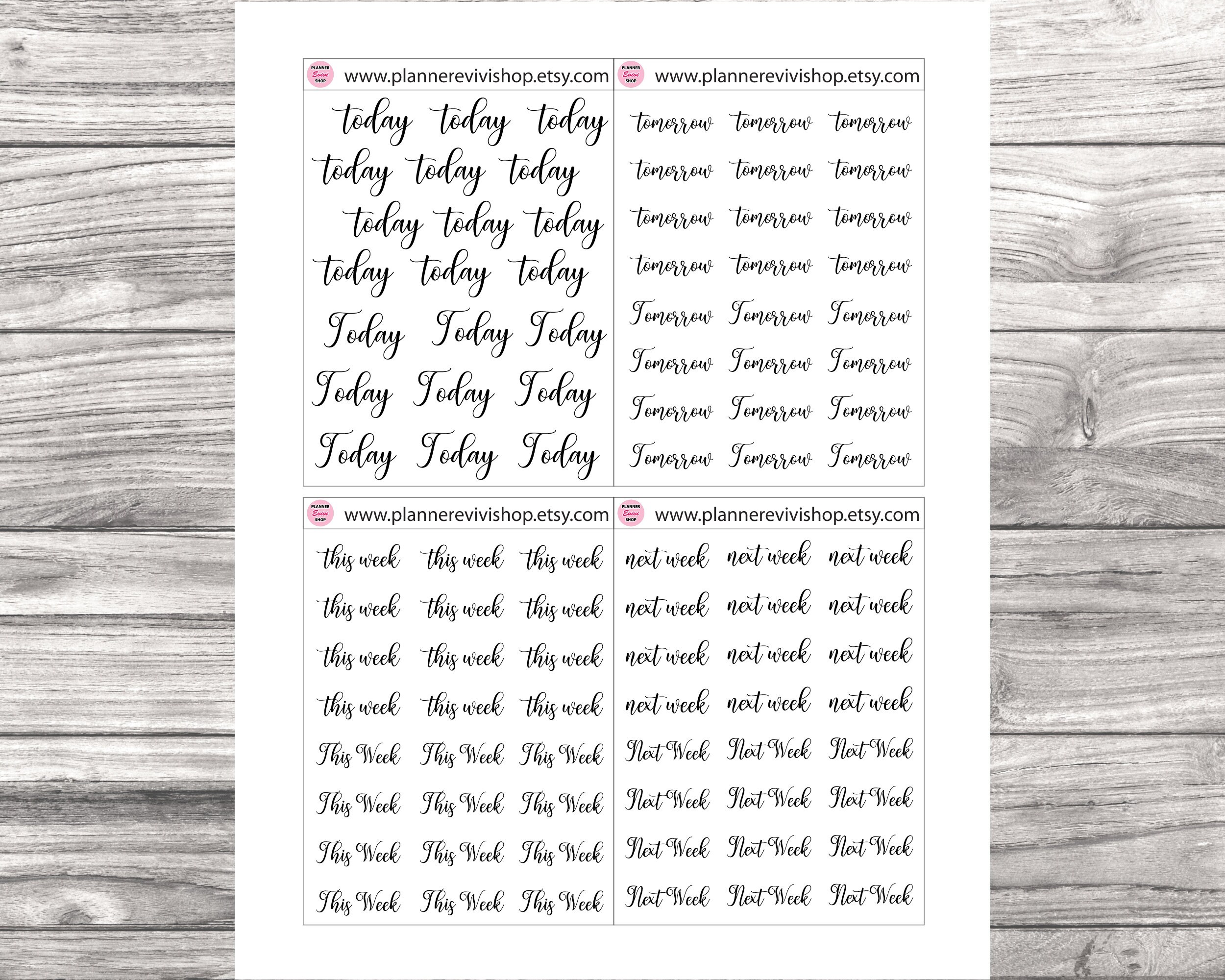 Days,weeks Script Word Stickers, Printable Planner Sticker/erin Condren ...